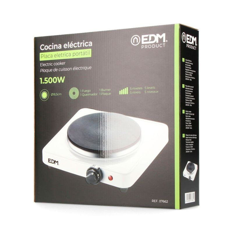 Portable Electric Board 1 EDM Zone - 1500W - White - 07662 - Kontrolsat